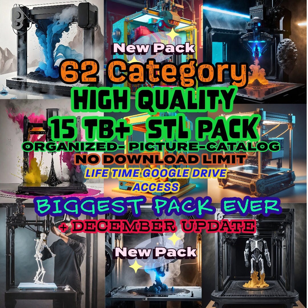 Mega 15 TB STL Pack 3D STL Files Pack. Enjoy Weekly Updates - Etsy UK
