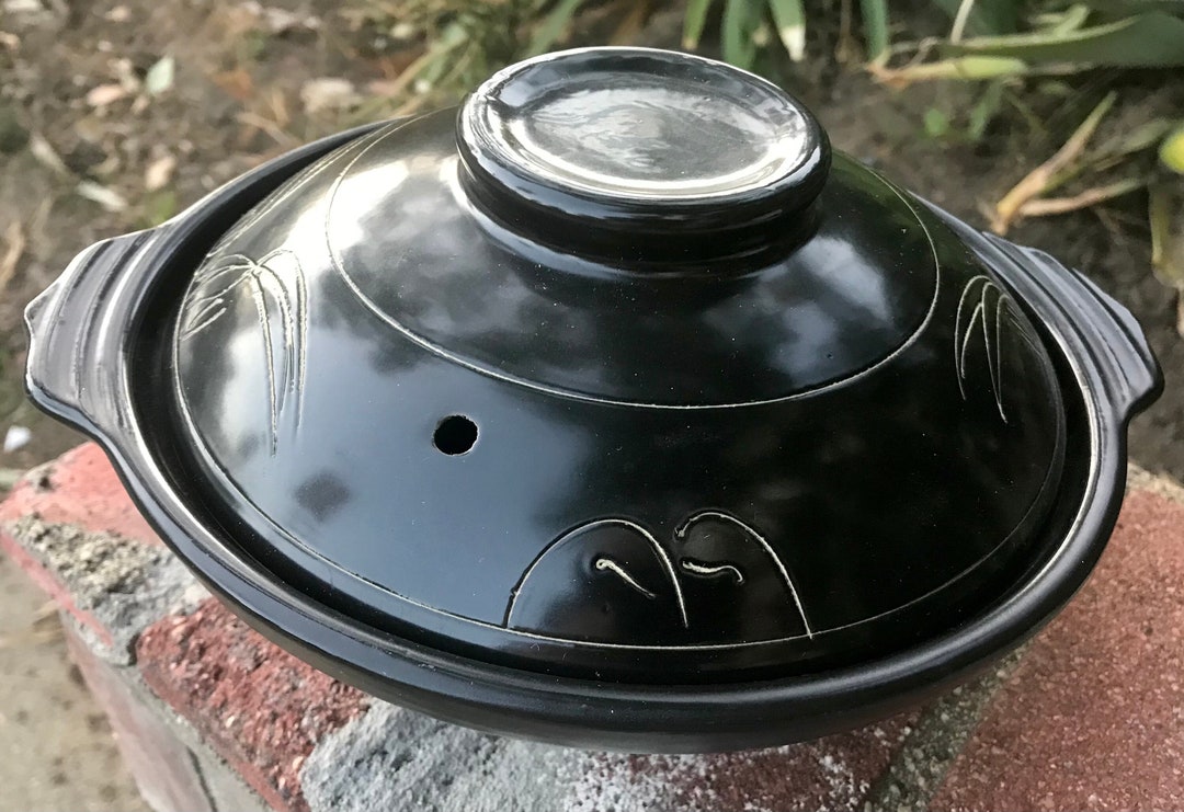Vintage JAPANESE BLACK ENAMELED Ceramic Rice Cooker! - Etsy
