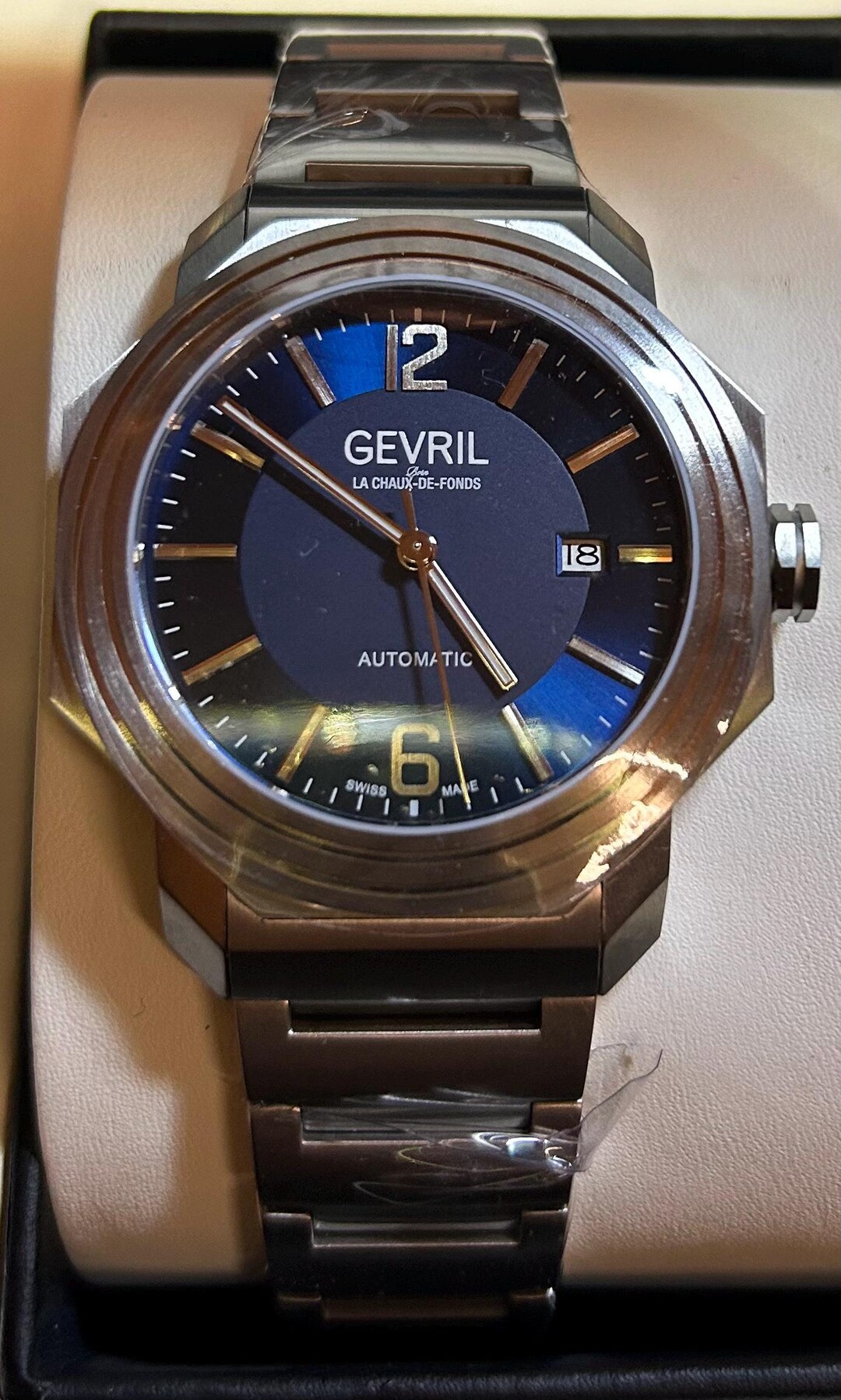 New AUTOMATIC Swiss Made GEVRIL Roosevelt All Titanium LTD Ed Watch ...