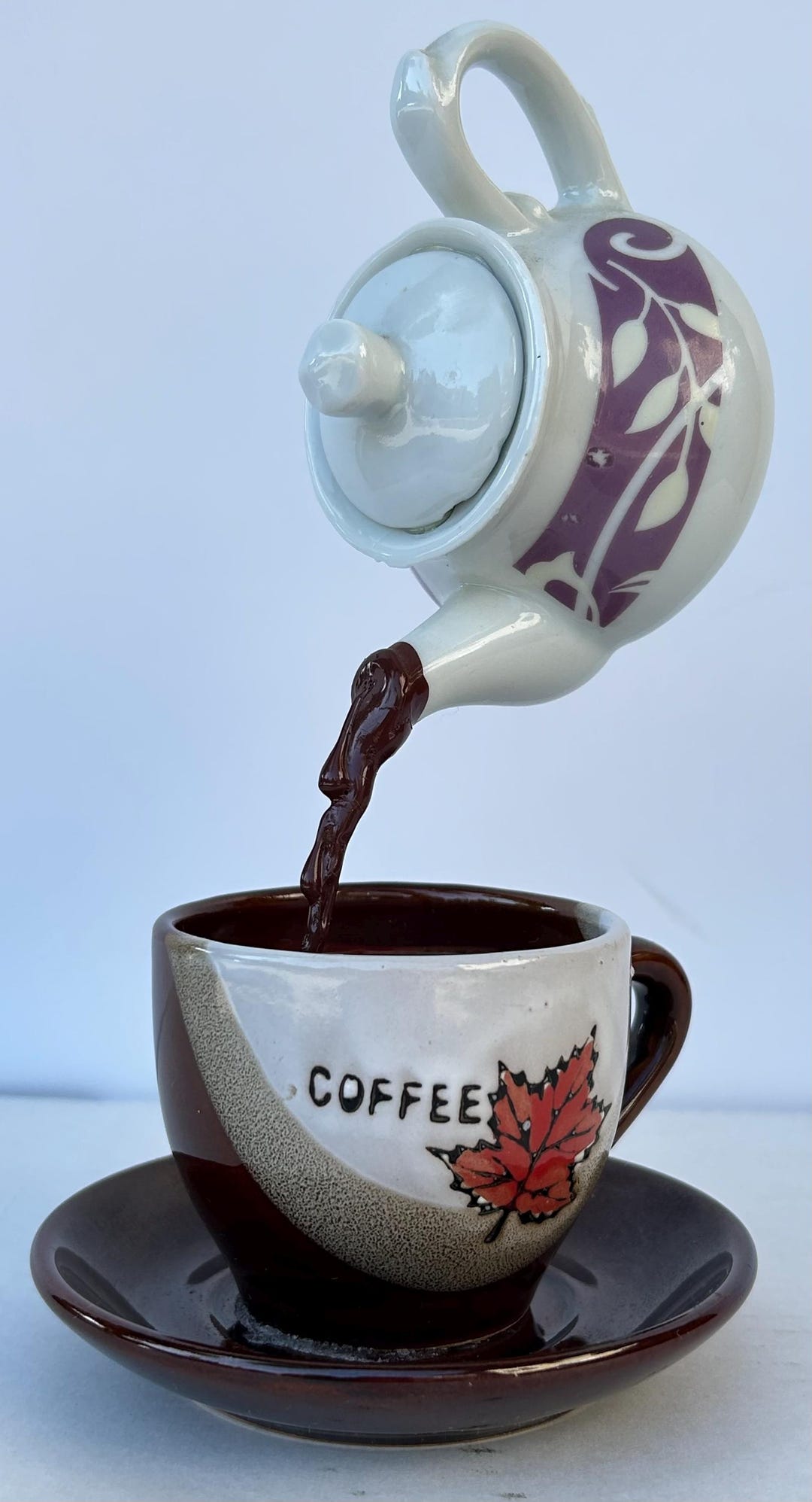 Vintage pour Me A Cup, Sturdy, Sculptural Ceramic NOVELTY COFFEE ...