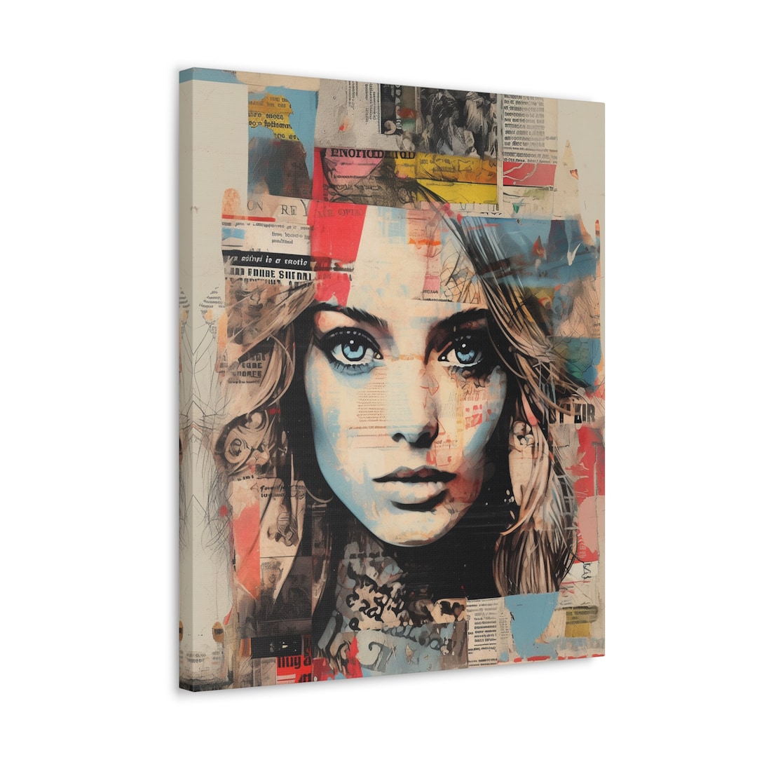 Woman's Face Collage Canvas Print - Etsy