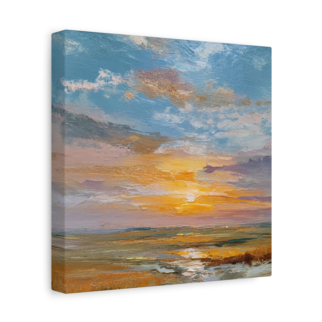 Tranquil Sunset Landscape Canvas Art, Relaxing Wall Decor - Etsy