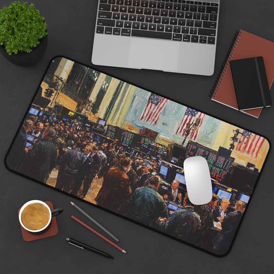 Stock Market Desk Mat | Stylish Home Office Decor, Gamer Mouse Pad ...