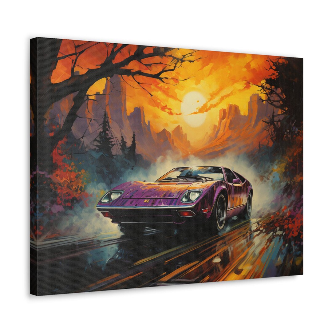 AI Lambo Retro Art Print Retro Graffiti Art Print Sports Car Art Prints ...