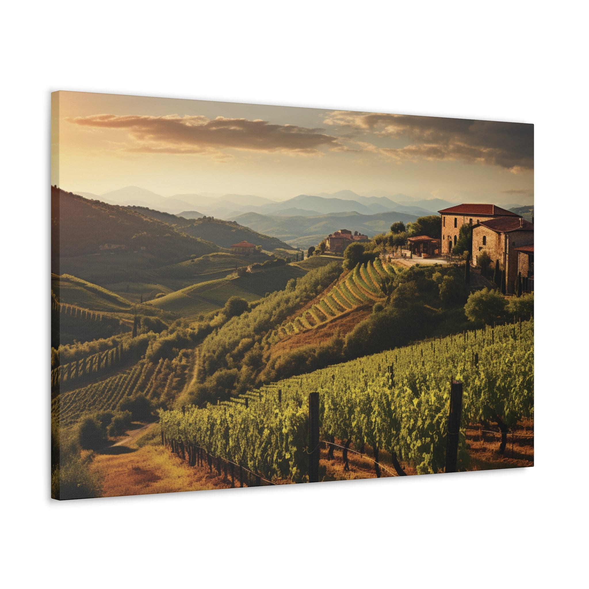 Vintage Tuscan Wine Country Vineyard Scenery Wall Print Rustic Italian ...