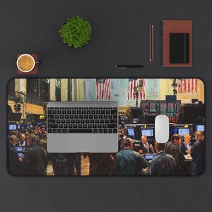 Stock Market Desk Mat | Stylish Home Office Decor, Gamer Mouse Pad ...