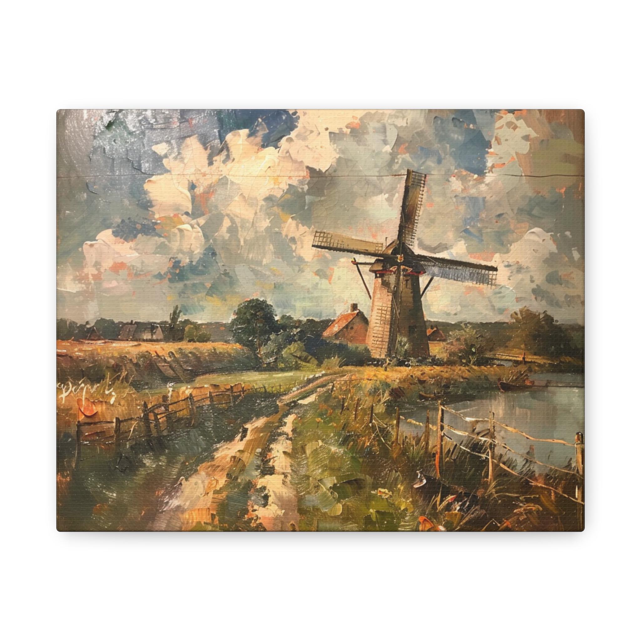 Dutch Windmill Watercolor Art Digital Download - Etsy