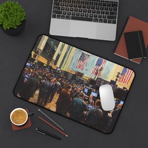 Stock Market Desk Mat | Stylish Home Office Decor, Gamer Mouse Pad ...
