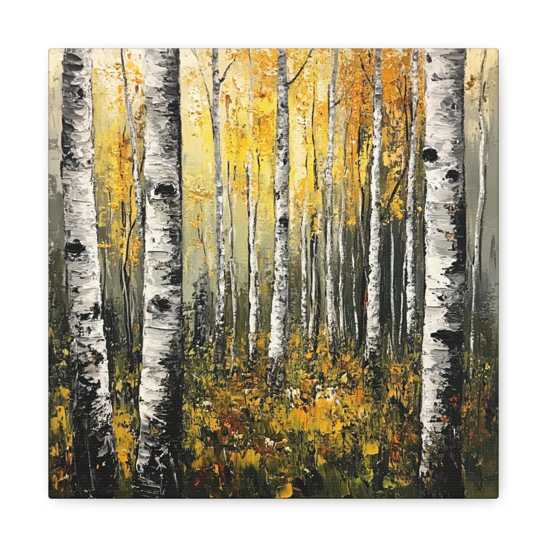 Aspen Tree Oil Painting Canvas Print Wall Decor Gift Ideas for Him or ...