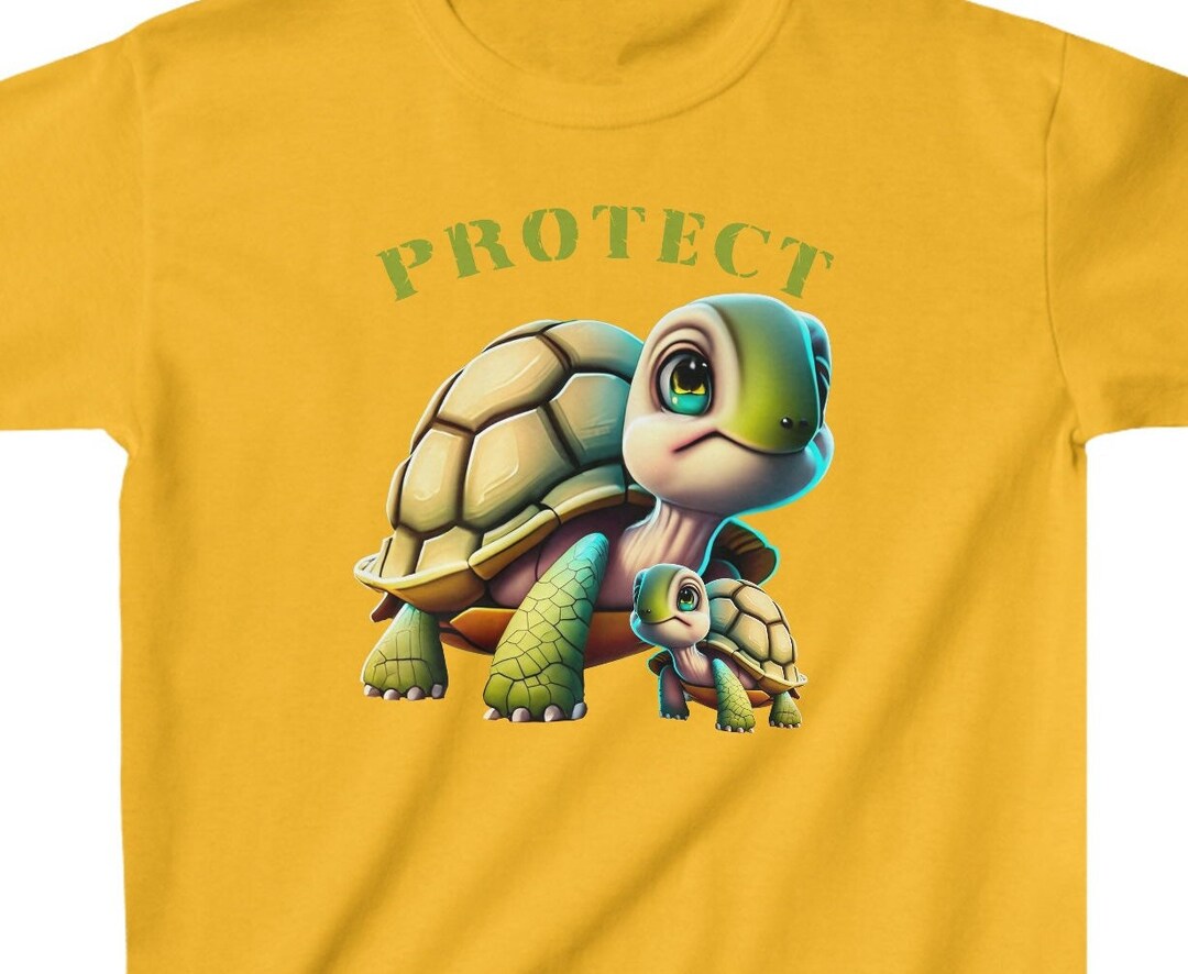 Kids Animal T-shirt, Protect Animals Shirt, Turtle T-shirt, Funny ...
