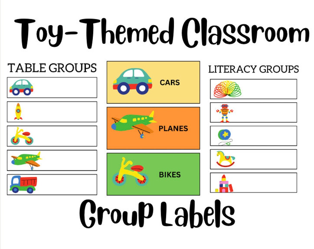 Toy Themed Classroom Group Labels - Etsy
