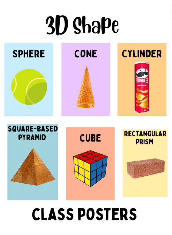 3D Shape Classroom Posters - Etsy