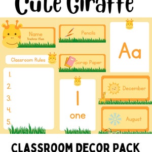 Giraffe Themed Classroom Decor Pack - Etsy