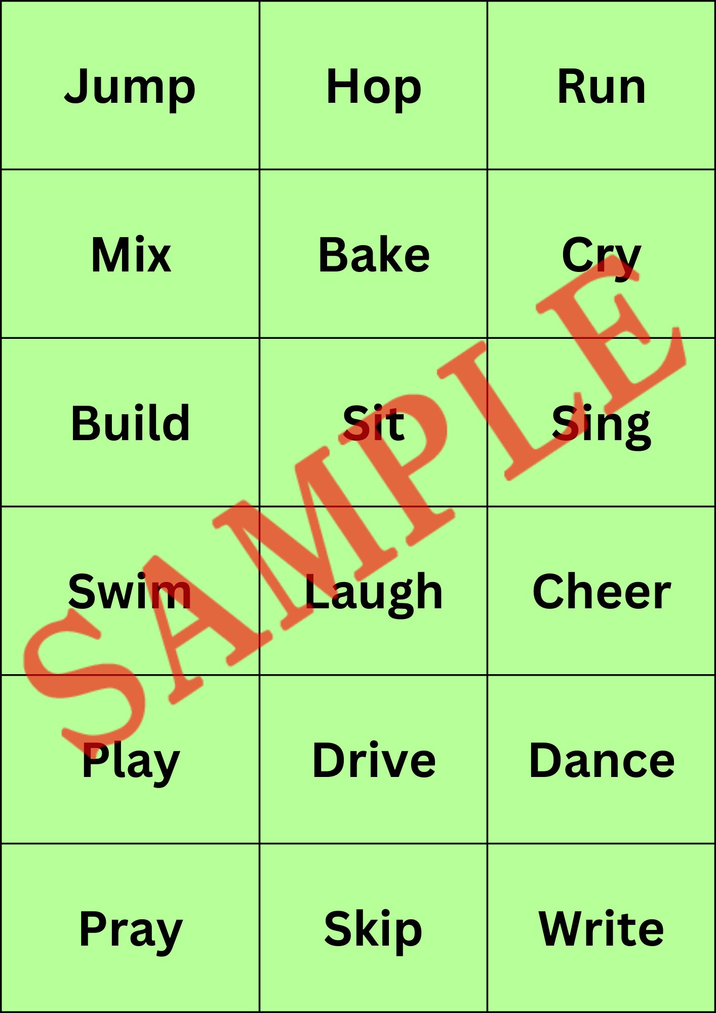 Noun, Verb and Adjective Charades - Etsy