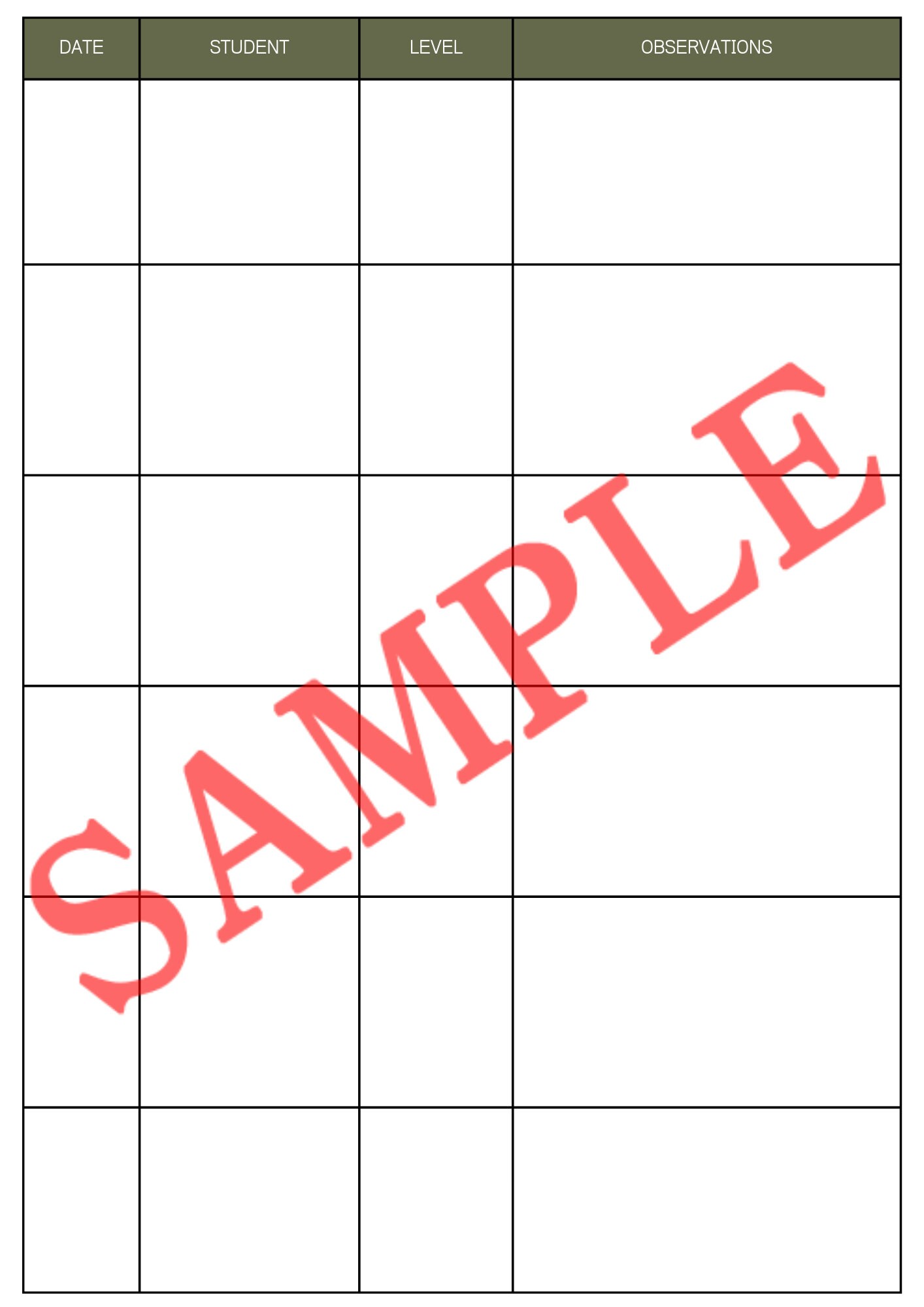 Observation Record Sheets - Etsy