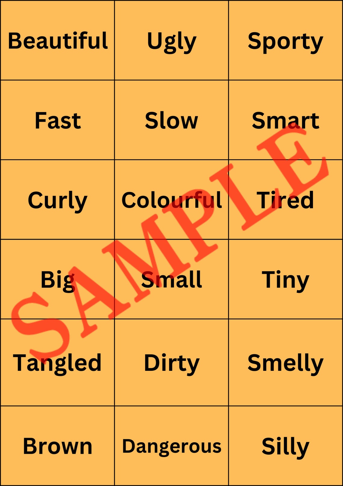 Noun, Verb and Adjective Charades - Etsy