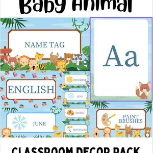 Baby Animal Theme Classroom Decor Pack - Etsy
