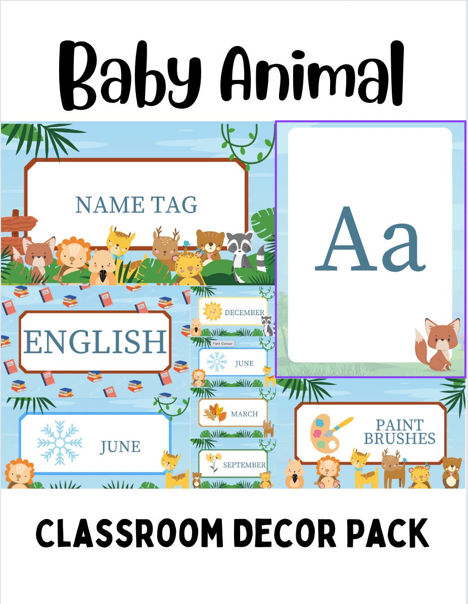 Baby Animal Theme Classroom Decor Pack - Etsy