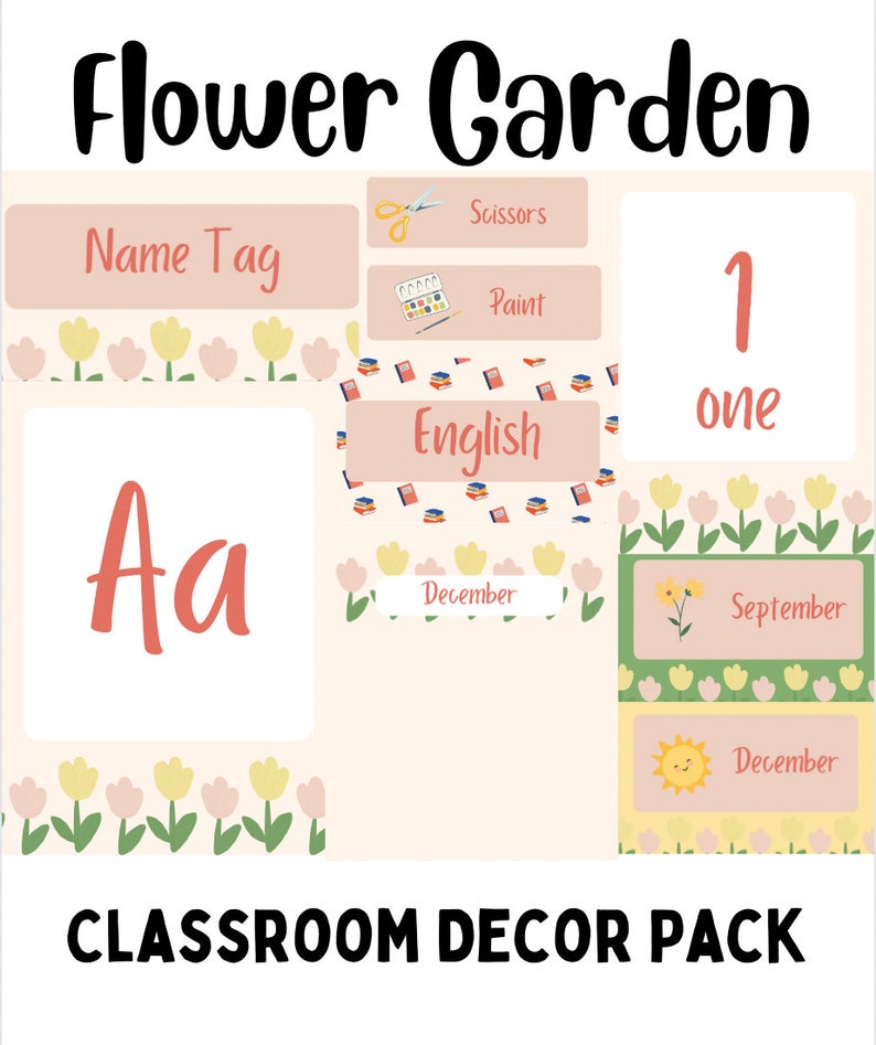 Flower Garden Themed Classroom Decor Pack - Etsy