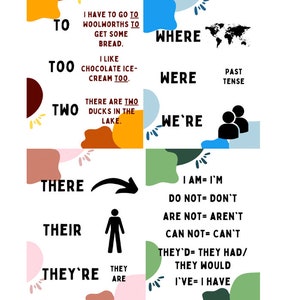 Homophone and Contraction Posters - Etsy