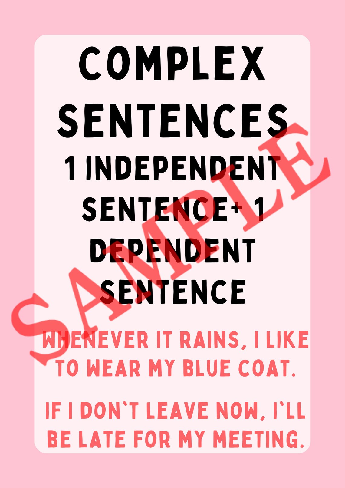 Sentence Structure Posters - Etsy