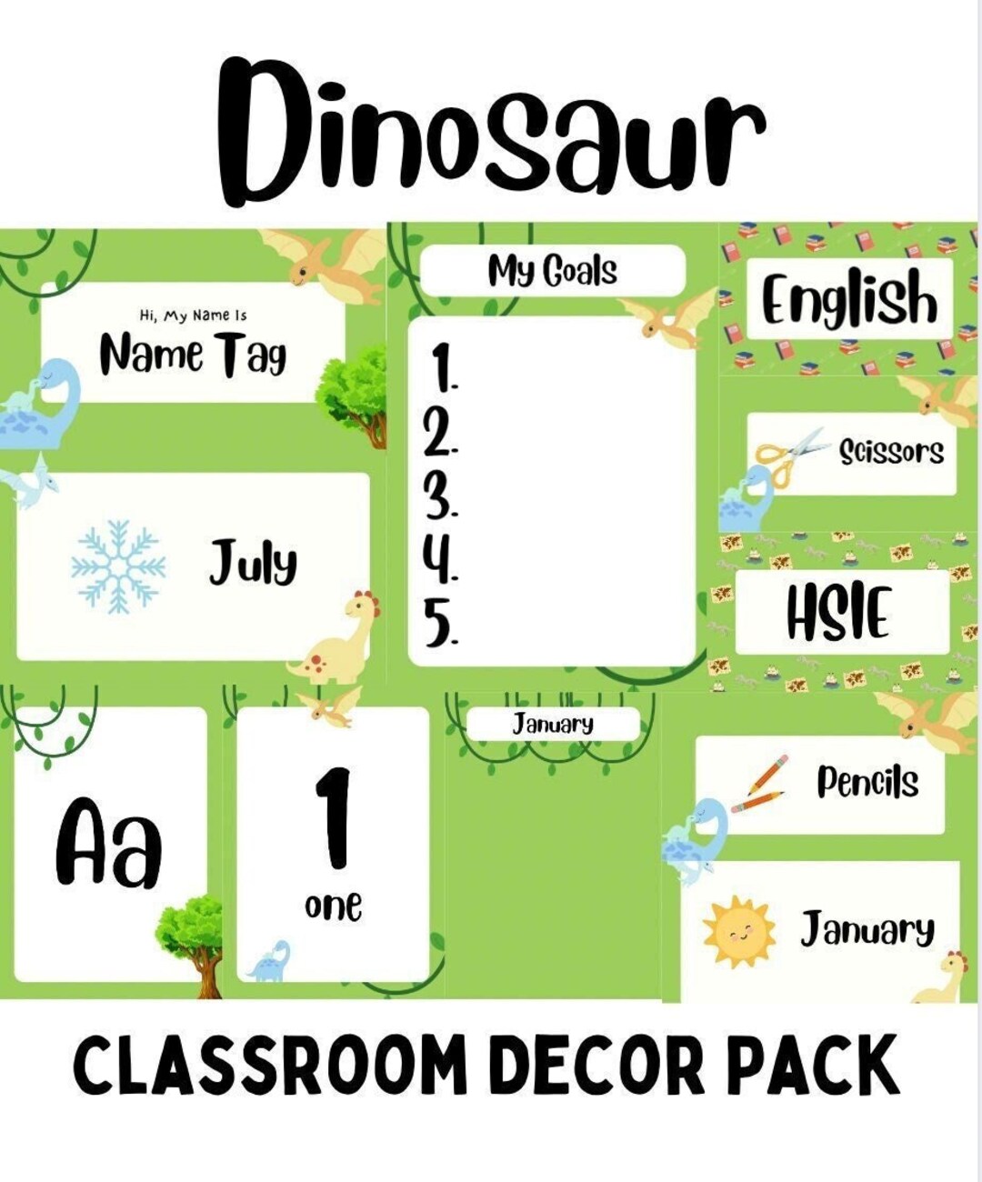 Dinosaur Themed Classroom Decor Pack - Etsy
