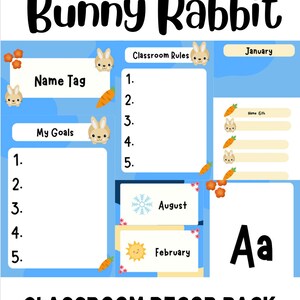 Bunny Rabbit Classroom Decor Pack - Etsy