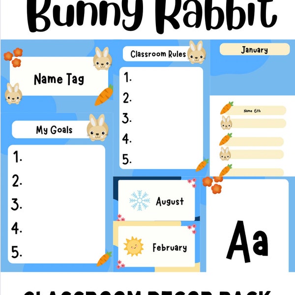 Classroom Bunny Decor - Etsy