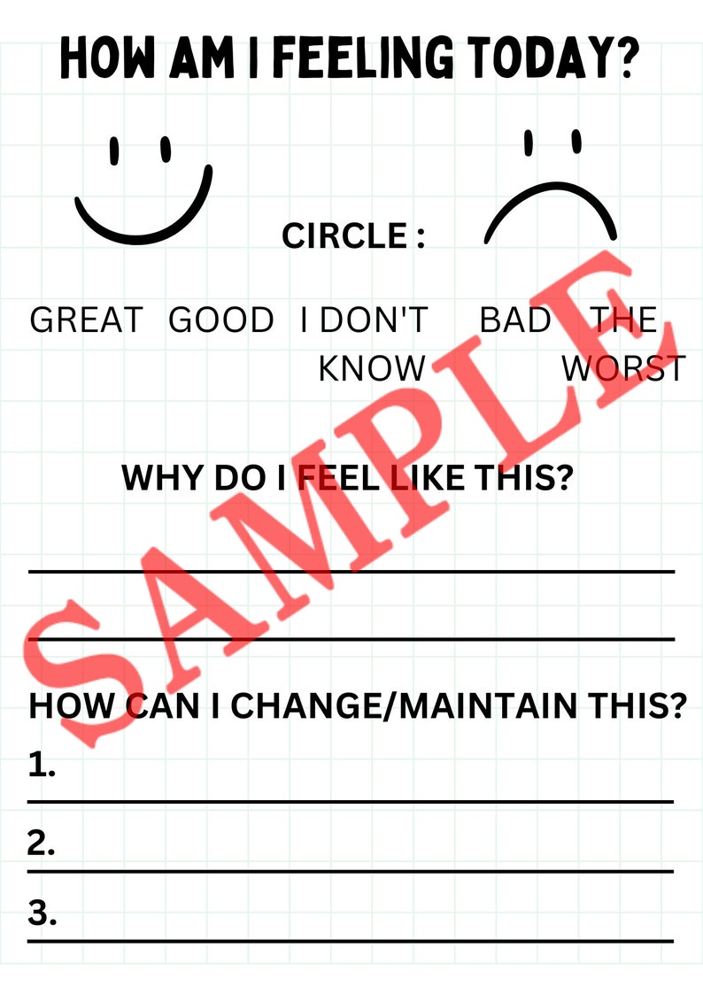 High School Mental Health Worksheets - Etsy