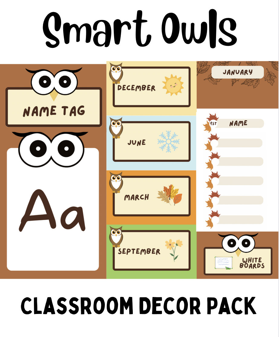 Smart Owls Classroom Decor Pack - Etsy