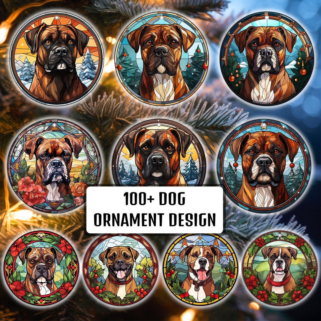 100 Dog Ornament PNG Bundle Boxer Dog Ornaments Svg Boxer - Etsy