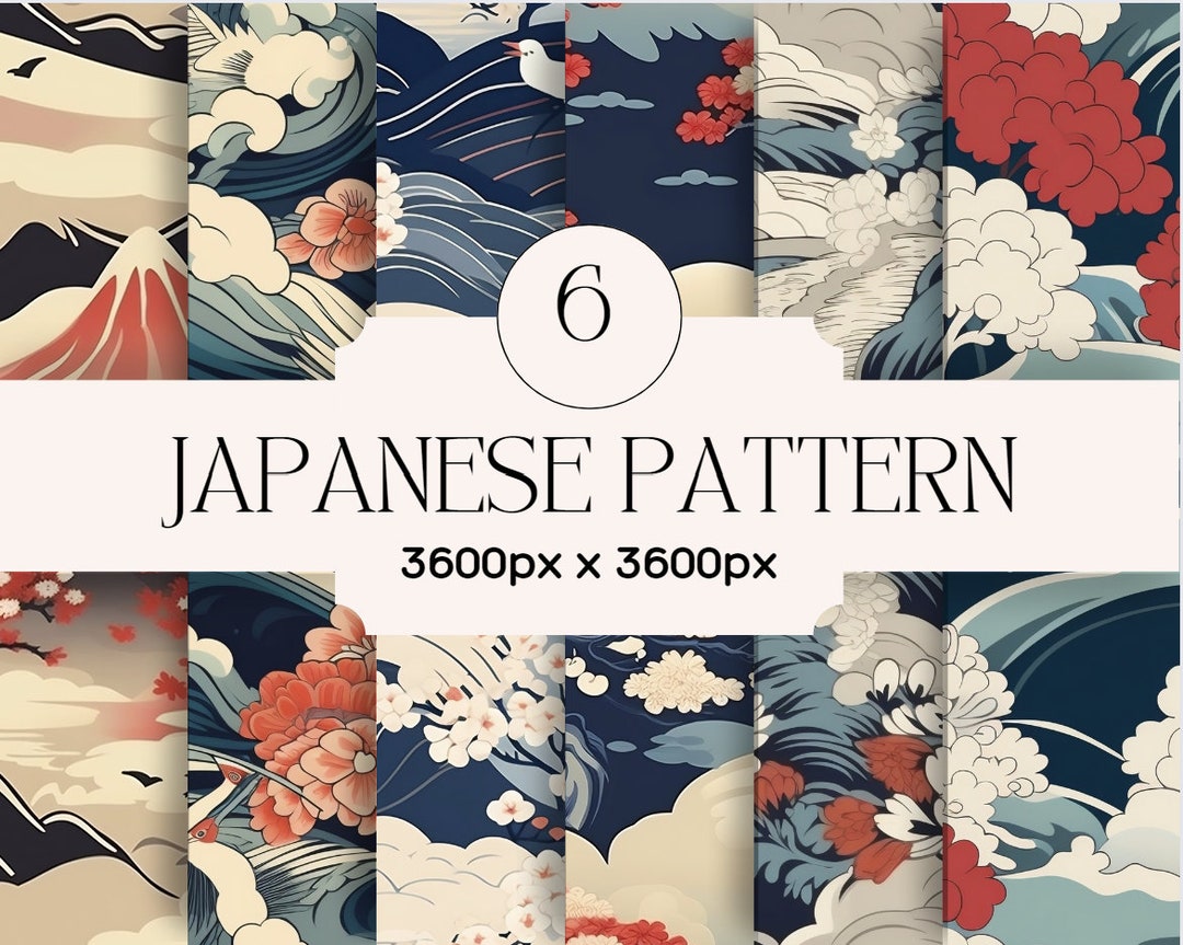 Japanese Nature Digital Paper, Vintage Asian Pattern, Old Japan Art ...