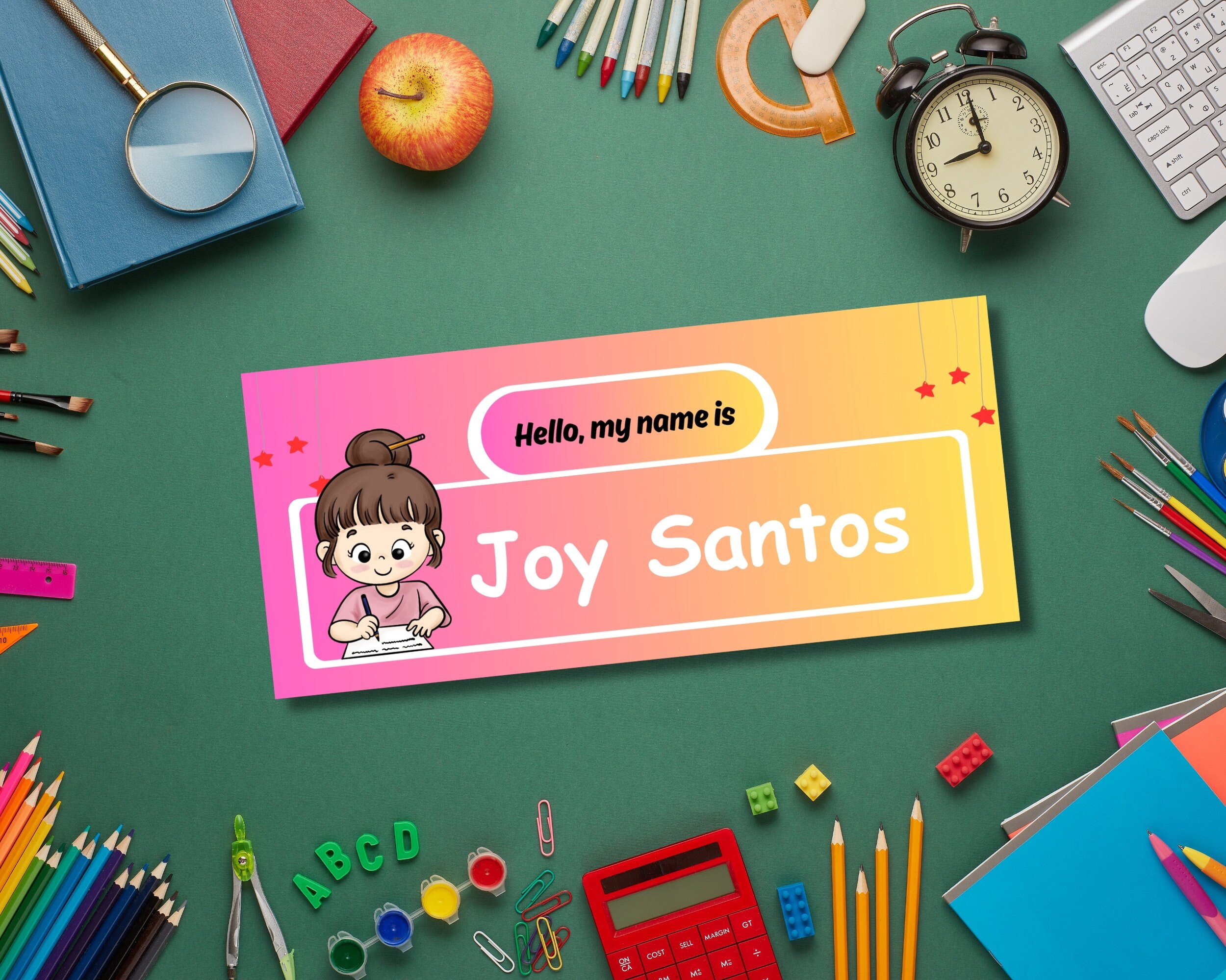 Name Tag for Student , Editable Name Tag for Students, Back to School ...