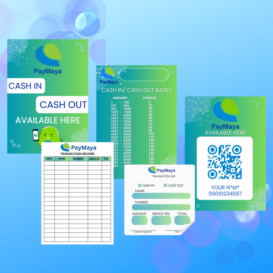 Paymaya Template~transaction Slip, Transaction Record, Signages - Etsy