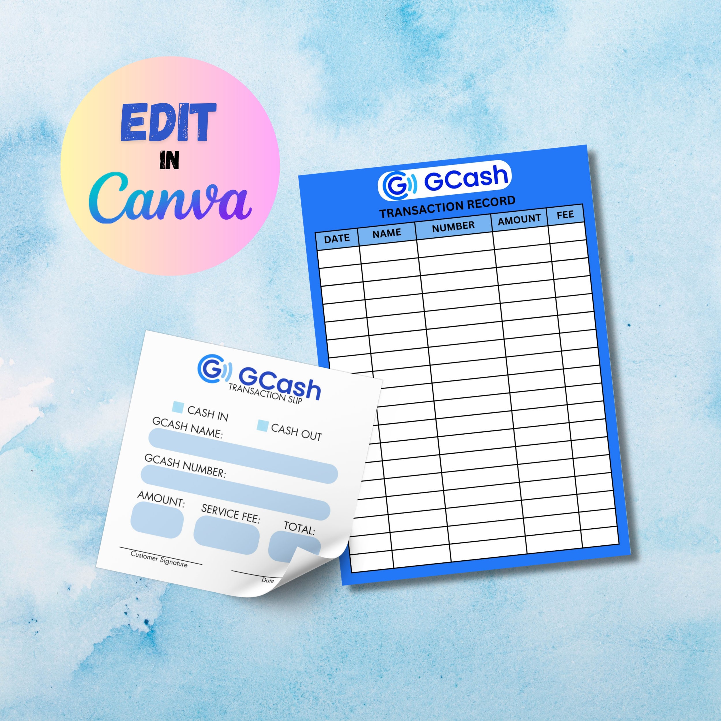 Gcash Templatetransaction Slip, Transaction Record - Etsy