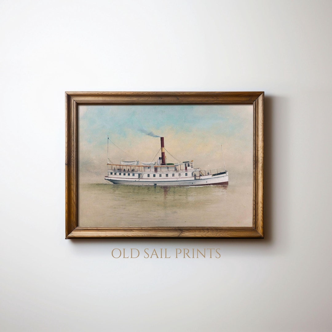 Steamboat Art Print the Forest Queen New England Maritime Art Wall ...