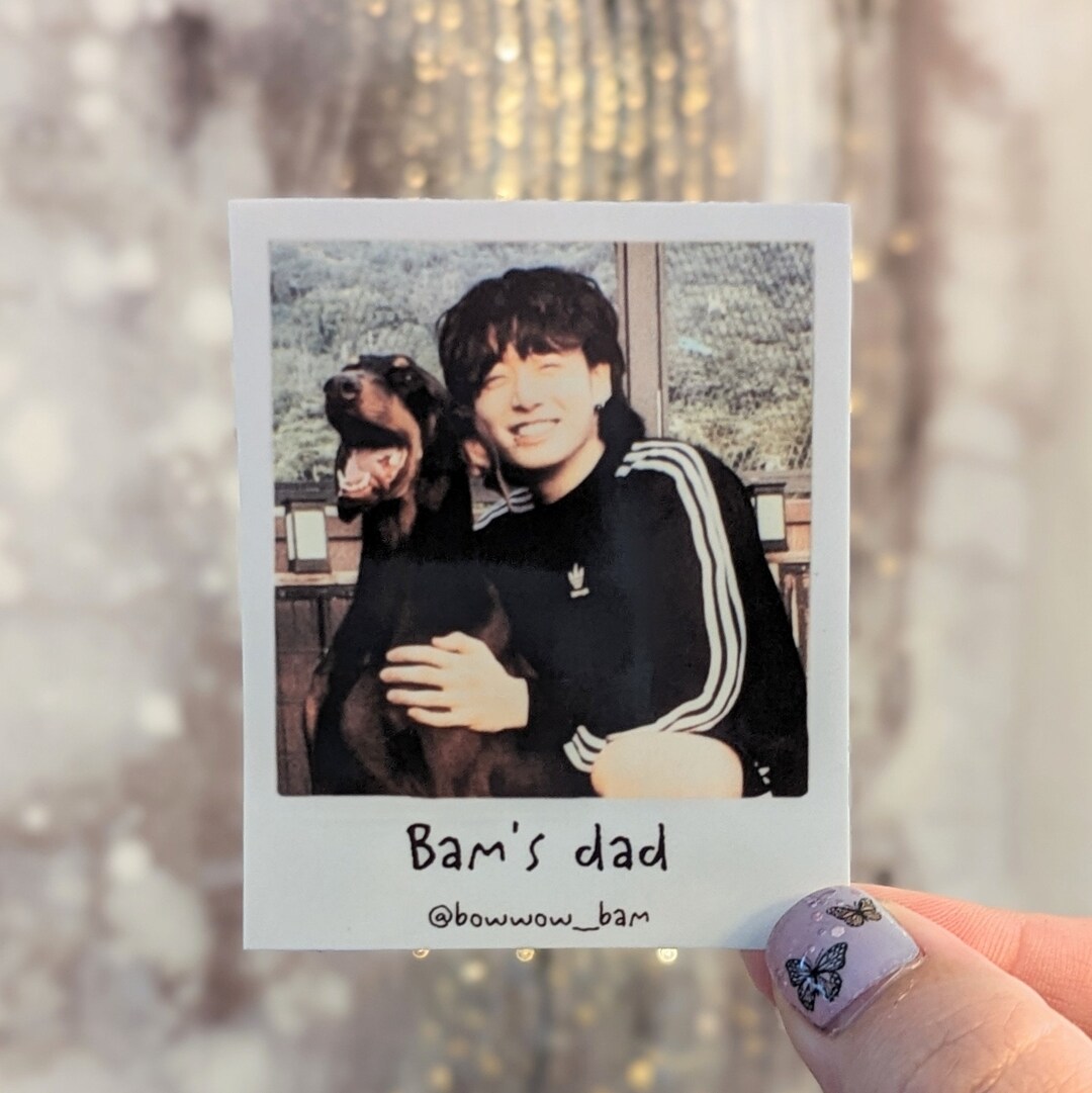 Jungkook & Bam Photo Sticker | Jungkook BTS Bam's Dad Sticker, Gift for ...