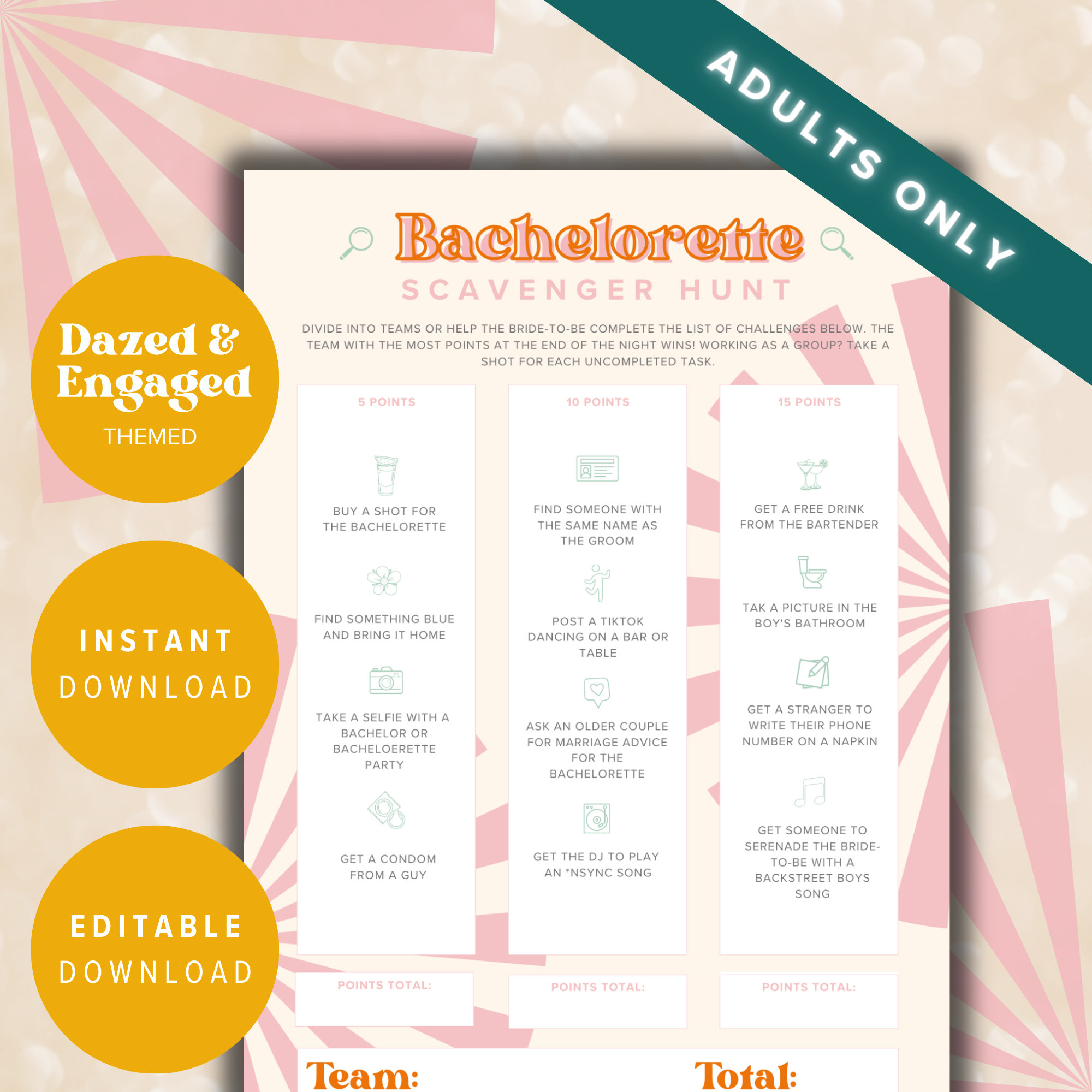 Dazed & Engaged Bachelorette Game Bundle: Downloadable - Etsy