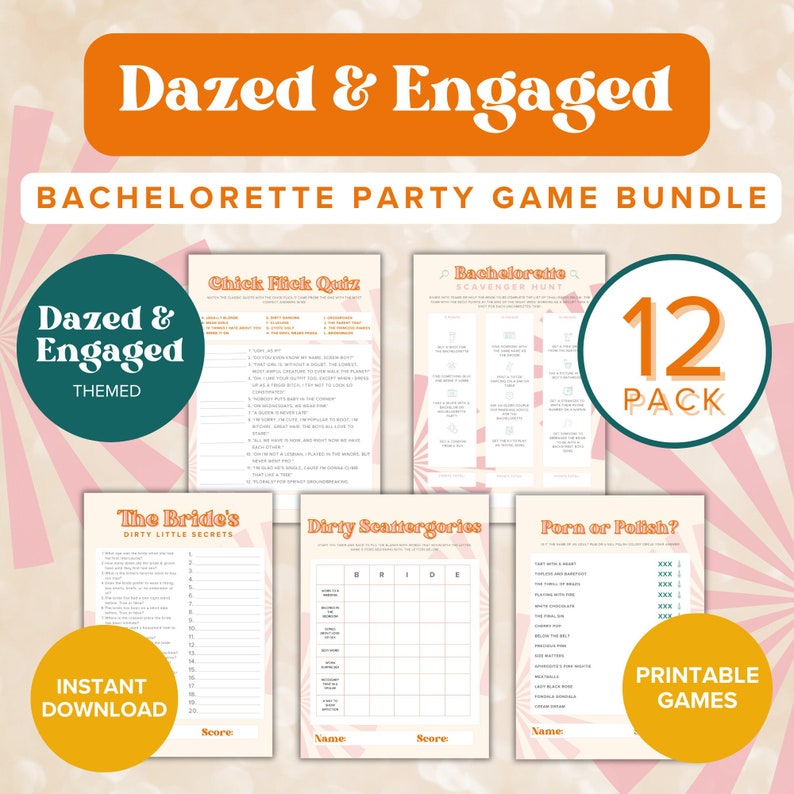 Dazed & Engaged Bachelorette Game Bundle: Downloadable - Etsy