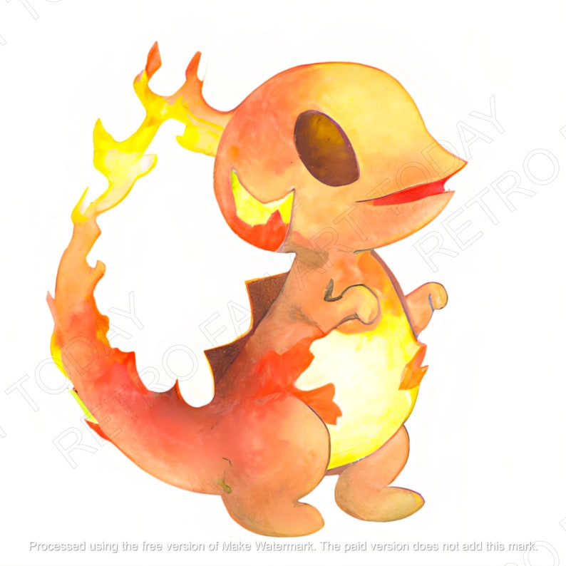 Charmander on Fire Digital Art Fanart - Etsy