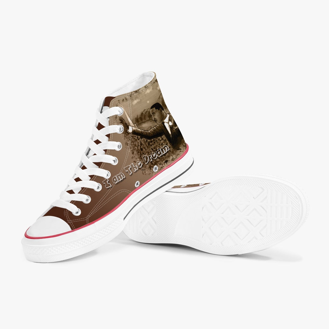 Martin Luther King Jr Dream Canvas High Top Sneakers White/brown - Etsy