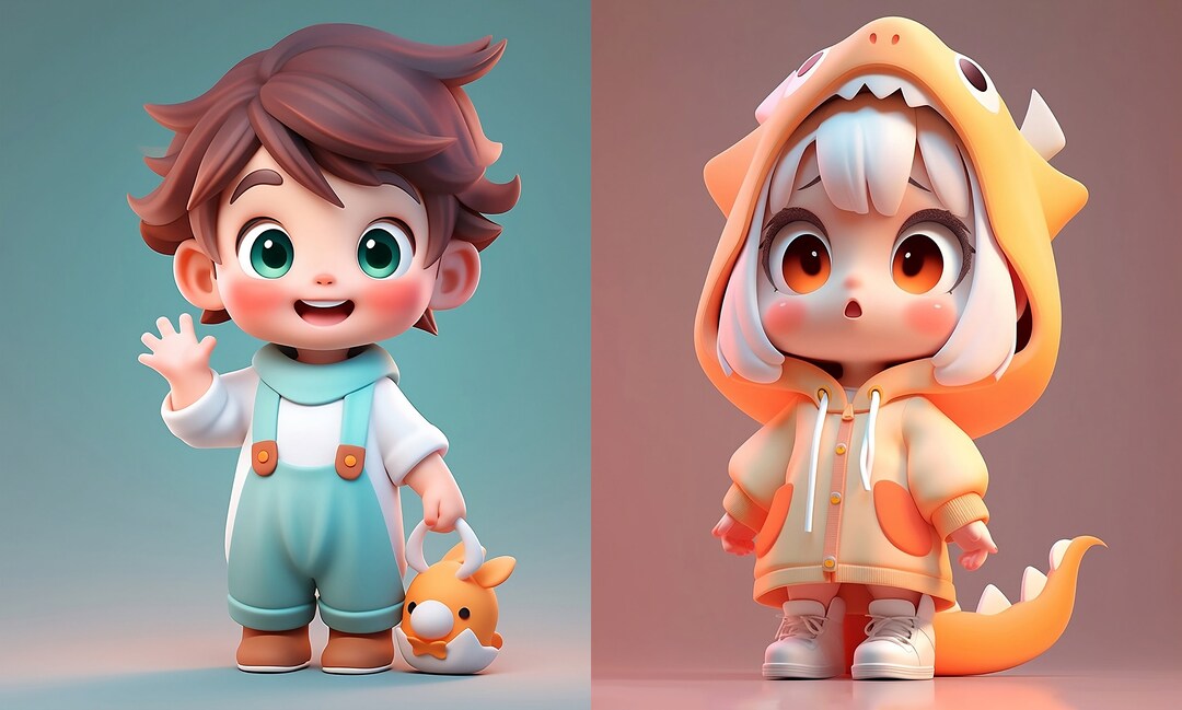 Custom Cute 3D Character 3D Model Commission 3D Cute - Etsy