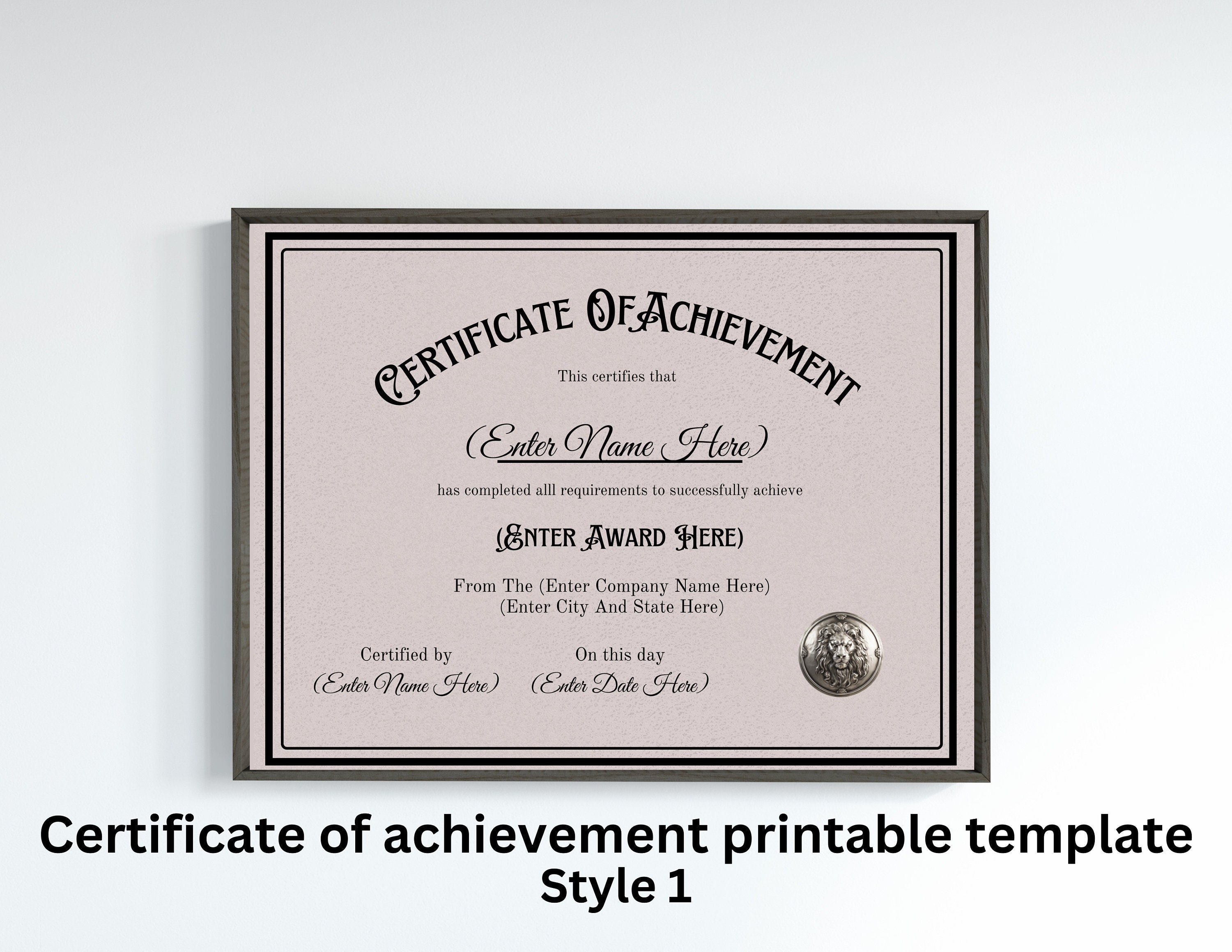 Certificate of Achievement Printable Template - Etsy