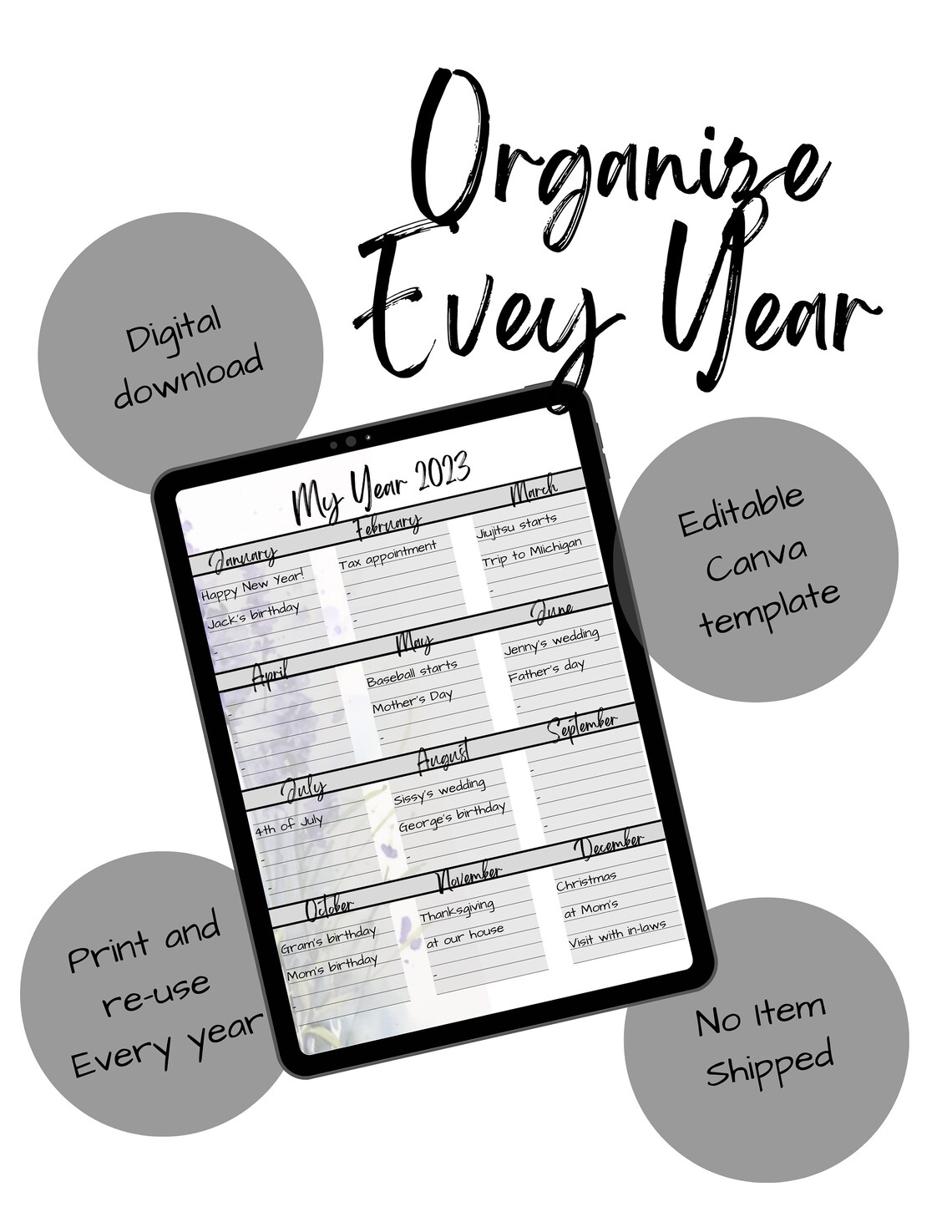 Yearly Planner At-a-glance, Plan Homeschool, Business, and Personal ...