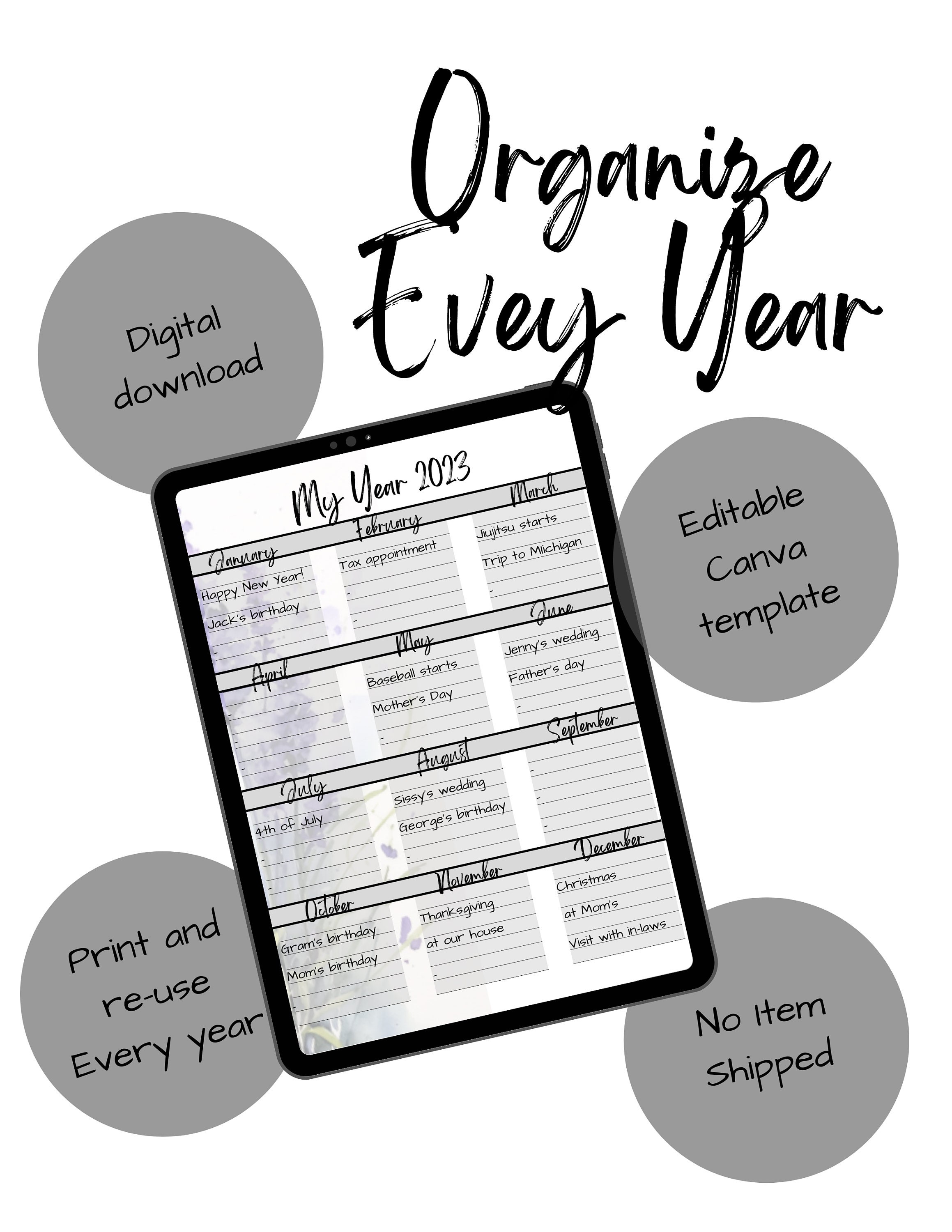 Yearly Planner At-a-glance, Plan Homeschool, Business, and Personal ...