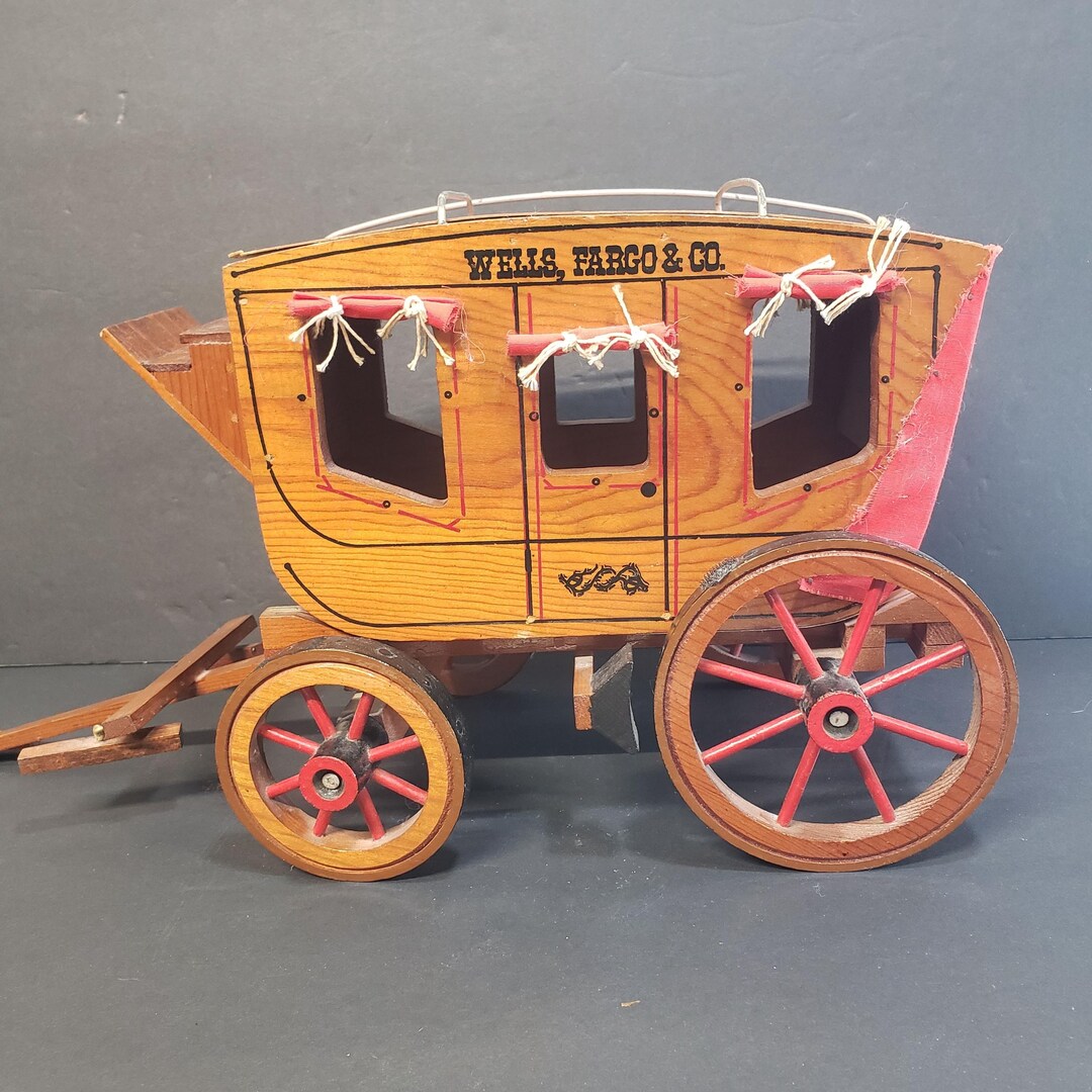 Large Model Wooden Stagecoach Vintage Restorable Wells Fargo All Wood ...