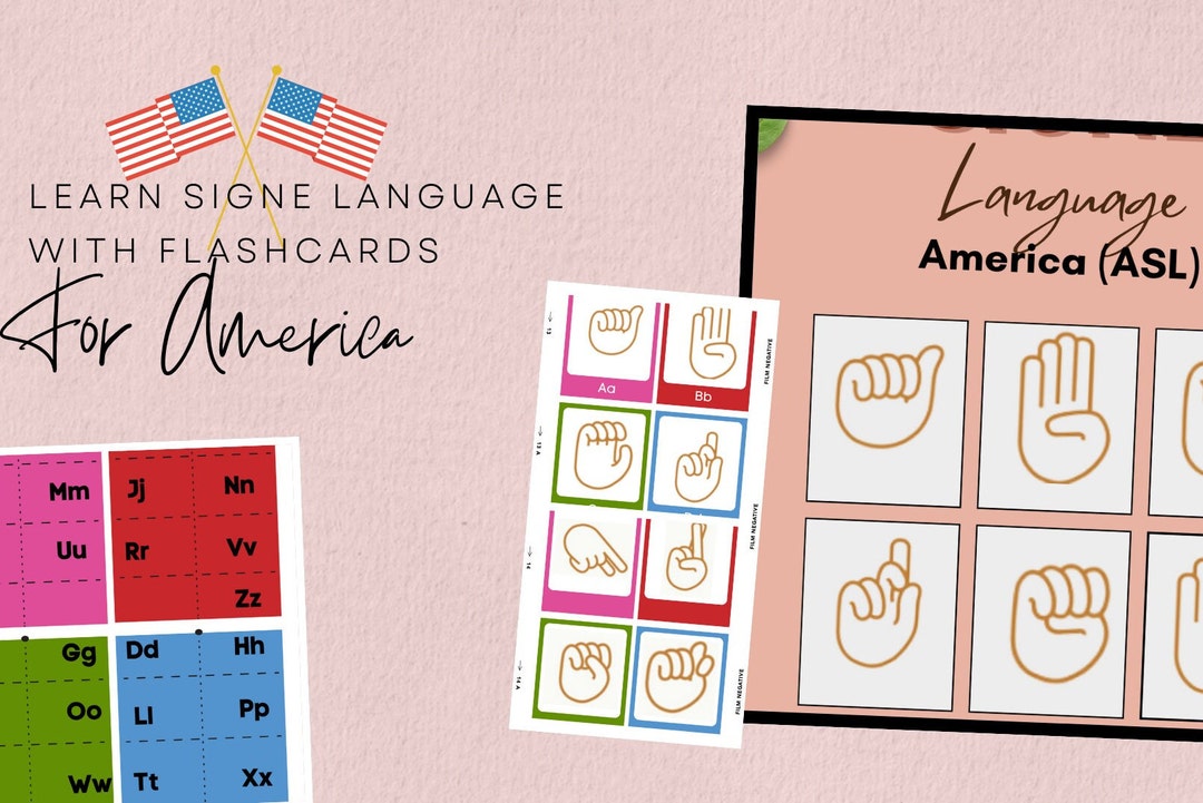 Learn American Sign Language Flashcards Alphabet Flashcards - Etsy