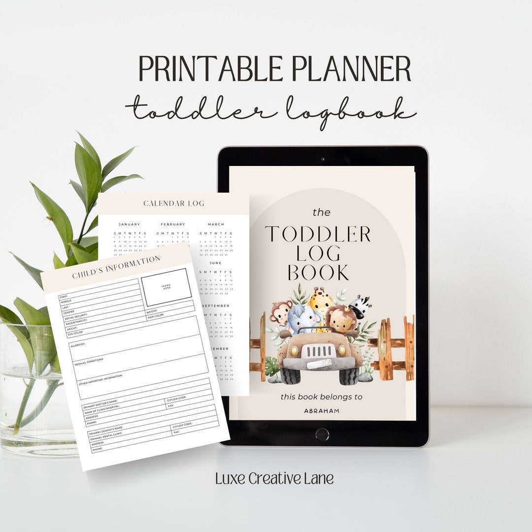 Printable Baby and Toddler Log Book, Teacher Log Book, Nanny Log Book ...