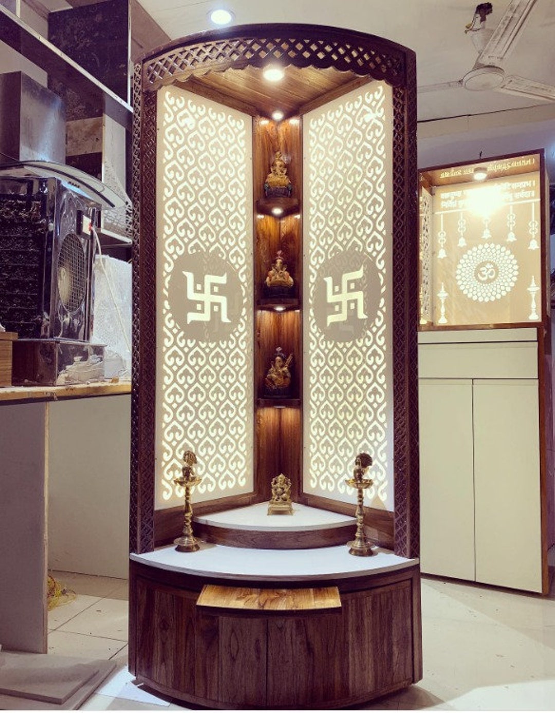 Corner Pooja Mandir for Home and Office Ready in 30 to 35 Days - Etsy