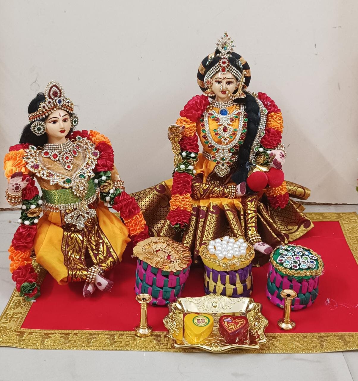 Handmade Mahalakshmi Kubera Set Golu Indian Dolls for Pooja - Etsy